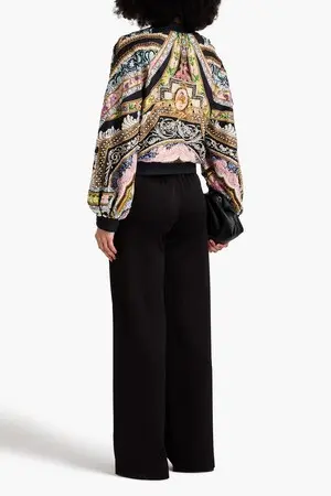 Camilla Embellished Printed Silk-twill Bomber Jacket