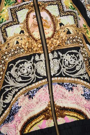 Camilla Embellished Printed Silk-twill Bomber Jacket