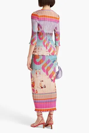 Zimmermann Pleated Printed Crepe De Chine Top