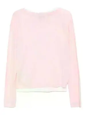 B+AB Layered Raw-edge Knitted Top