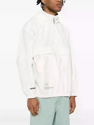 AAPE BY *A BATHING APE Aapenow Moonface-logo Half-zip Jacket - White