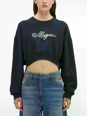 MSGM Logo-embroidered Cropped Sweatshirt