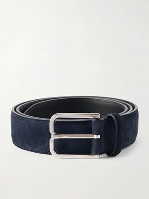 Berluti Essence 3.5cm Suede Belt - Blue