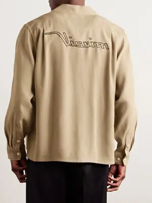 Visvim Keesey Convertible-collar Logo-embroidered Woven Shirt - Neutrals