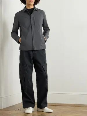 Herno Woven Shirt Jacket With Wool Blend - Gray