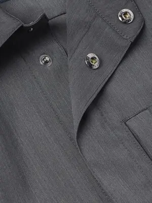 Herno Woven Shirt Jacket With Wool Blend - Gray