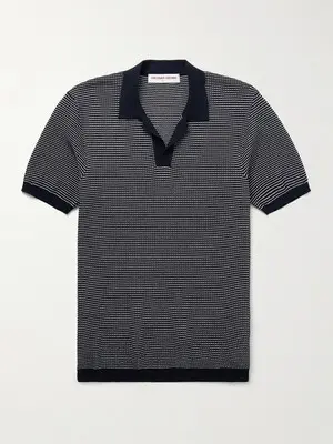 Men's Waffle Knit Shirt Polos