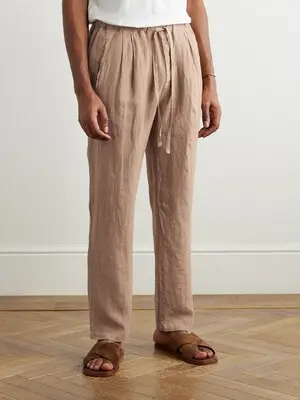 Massimo Alba Straight-leg Pleated Linen Trousers