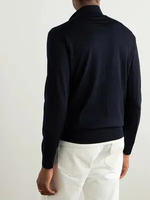 Zegna Wool Zip-up Cardigan - Blue