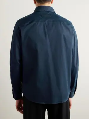 Zegna Cotton-blend Twill Overshirt - Blue