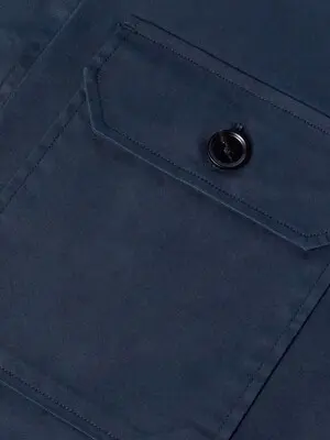Zegna Cotton-blend Twill Overshirt - Blue