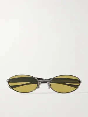 Bottega Veneta Sardine Oval-frame Sunglasses - Gray
