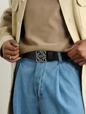 Loewe Anagram 4cm Leather Belt - Black