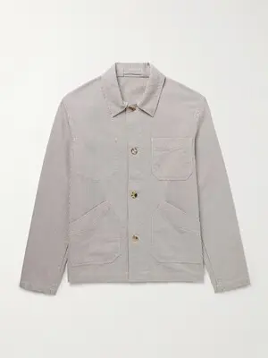 Mr P. Striped Organic Cotton Chore Jacket