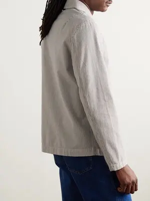 Mr P. Striped Organic Cotton Chore Jacket