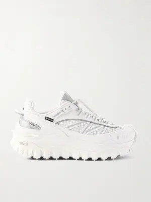 Moncler Trailgrip Gtx Leather-trimmed Sneakers - White