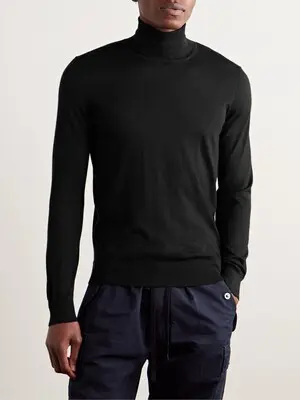 Zegna Cashmere And Silk-blend Rollneck Sweater - Black