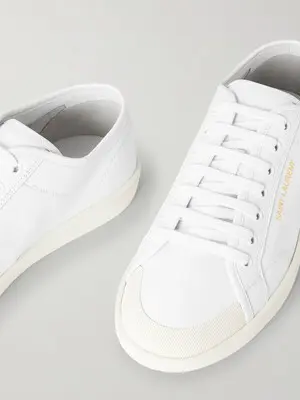 Saint Laurent Gym Low Logo-print Leather Sneakers - White