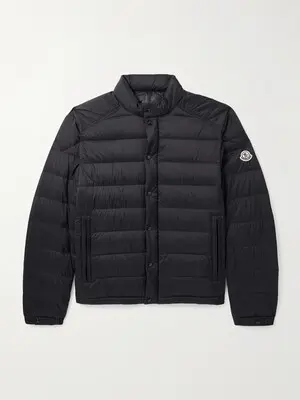 Moncler Slim-fit Logo-appliquéd Padded Shell Down Jacket - Black