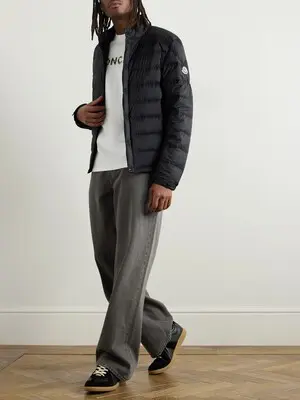 Moncler Slim-fit Logo-appliquéd Padded Shell Down Jacket - Black