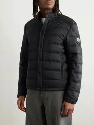 Moncler Slim-fit Logo-appliquéd Padded Shell Down Jacket - Black
