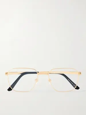 CARTIER Santos De D-frame Optical Glasses - Gold