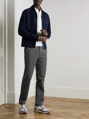 Mr P. Samuel Straight-leg Organic Cotton-blend Twill Chinos - Gray
