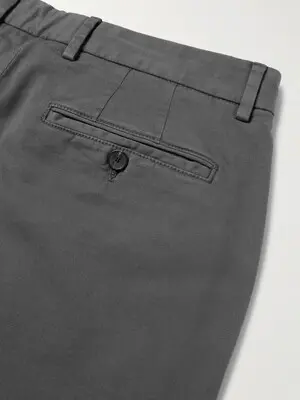 Mr P. Samuel Straight-leg Organic Cotton-blend Twill Chinos - Gray