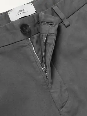 Mr P. Samuel Straight-leg Organic Cotton-blend Twill Chinos - Gray