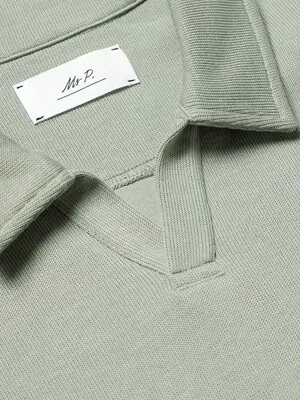 Mr P. Cotton-jersey Sweatshirt With Open Polo Collar