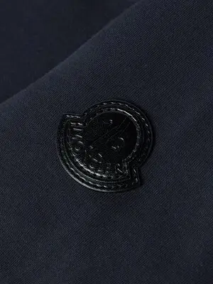 Moncler Logo-appliquéd Cotton-blend Jersey Half-zip Sweatshirt - Blue