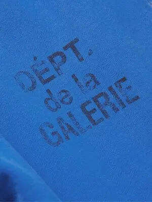 GALLERY DEPT. Flared Denim-panelled Logo-print Cotton-jersey Sweatpants - Blue