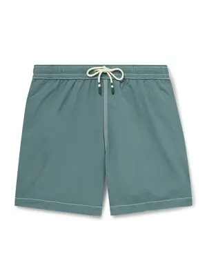 Hartford Straight-leg Mid-length Swim Shorts - Green