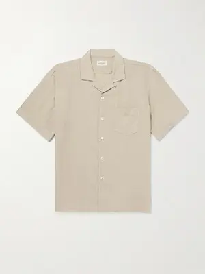 Hartford Palm Convertible-collar Linen Shirt - Neutrals