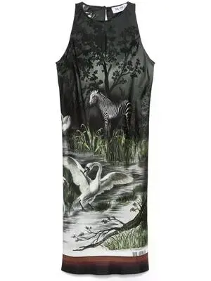 Attico Night-print Mini Dress - Green