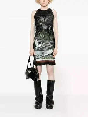 Attico Night-print Mini Dress - Green