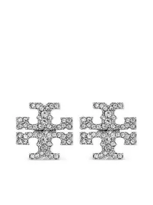 Tory Burch Icon Pavé Stud Earrings - Silver