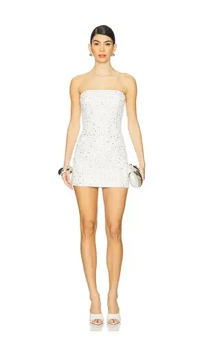LOVERS AND FRIENDS Berner Mini Dress - White Sequin