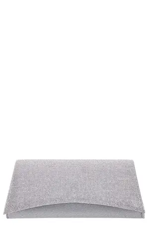 Nina Enid Rhinestone Clutch - Silver