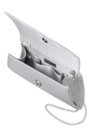 Nina Enid Rhinestone Clutch - Silver