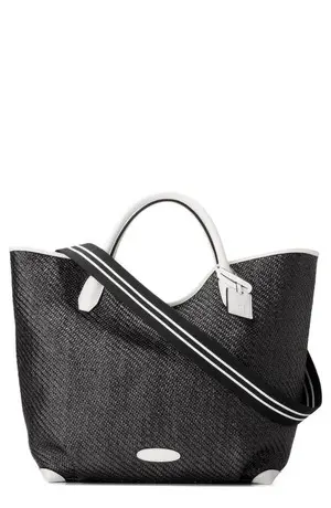 Cole Haan Amagansett Raffia Tote - Black Straw