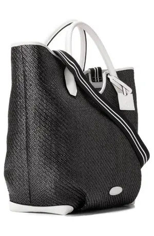 Cole Haan Amagansett Raffia Tote - Black Straw