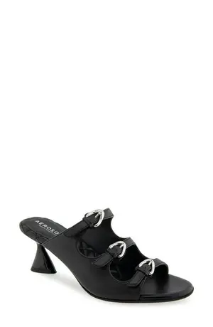 Aerosoles Jenna Slide Sandal - Black Leather