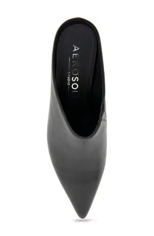 Aerosoles Jama Pointed Toe Mule - Black Leather