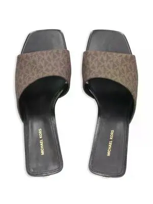 Michael Kors 60mm Monogram Print Wedge Sandals