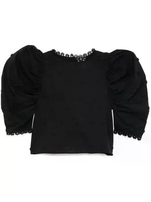 Farm Rio 3d Flowers Blouse - Black