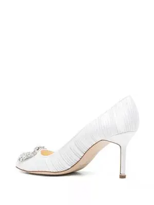 Manolo Blahnik 70mm Hangisi Pumps - White