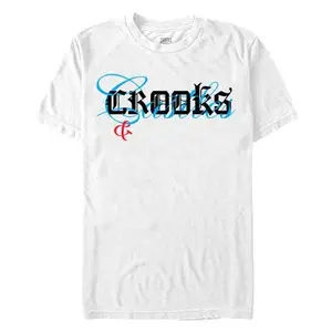 CROOKS & CASTLES Overlay Script Logo Short Sleeve Graphic T-shirt White