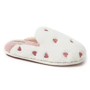 DEARFOAMS DEARFOAMS Teddy Tab Scuff Slipper Muslin