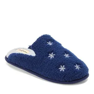 DEARFOAMS DEARFOAMS Teddy Tab Scuff Slipper Peacoat